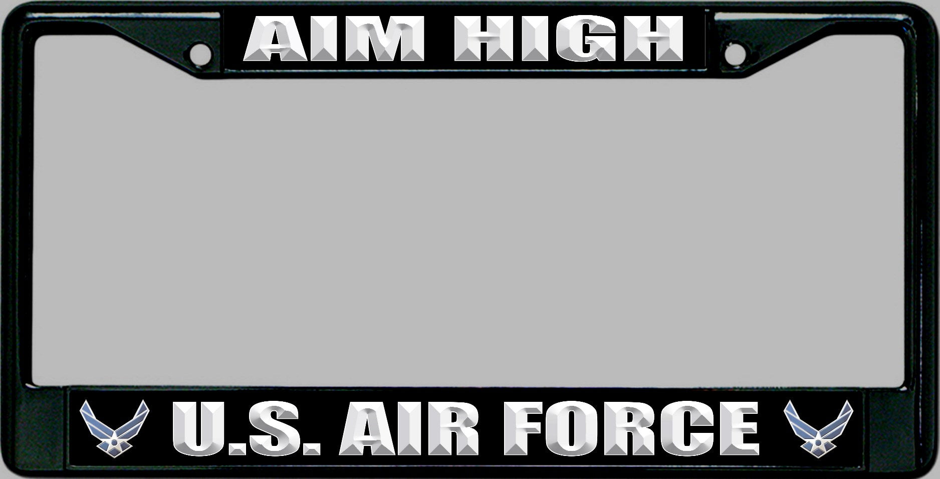 U.S. Air Force Aim High Black License Plate Frame – Auto License Plates ...