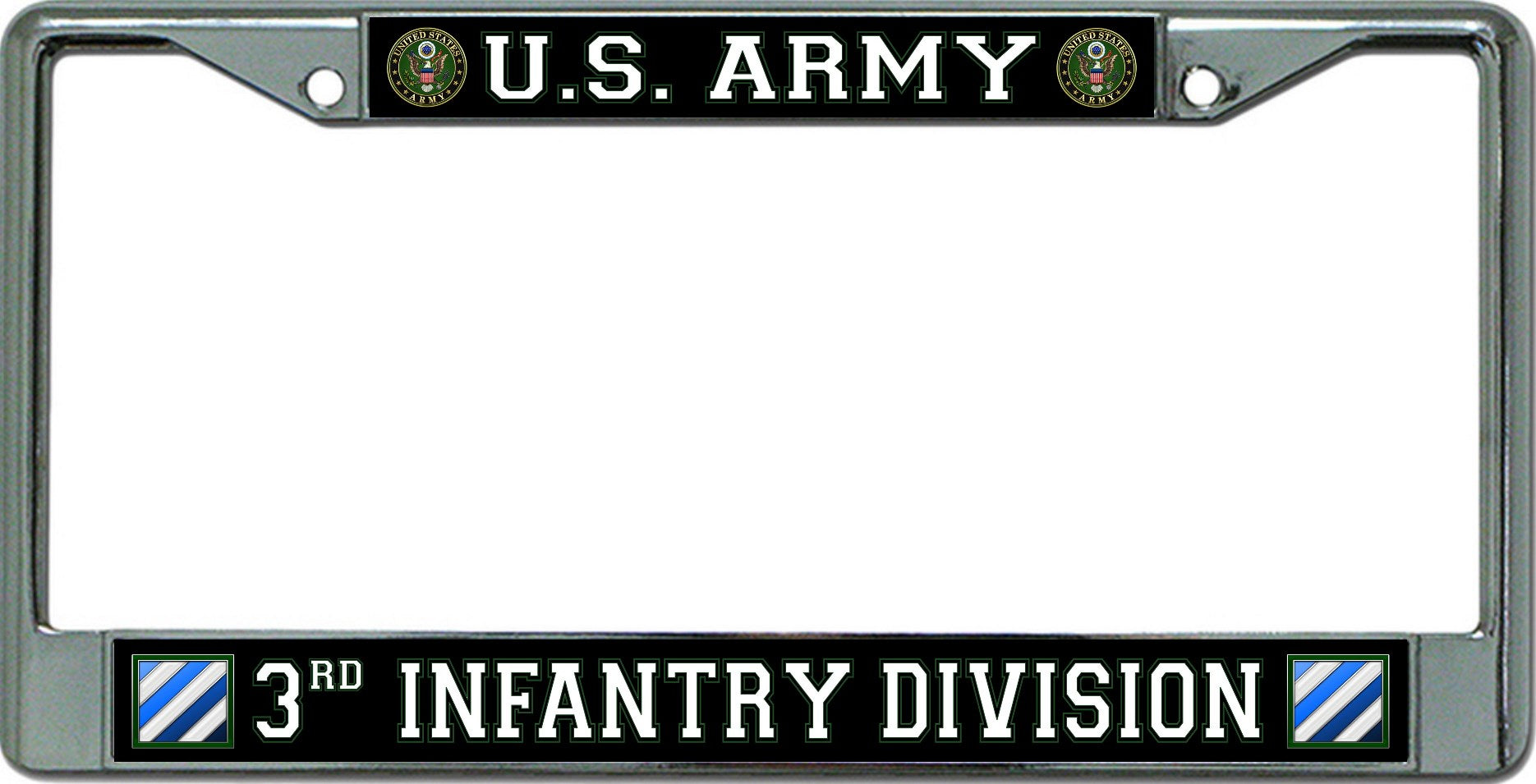 U.S. Army 3rd Infantry Division Chrome License Plate Frame – Auto ...