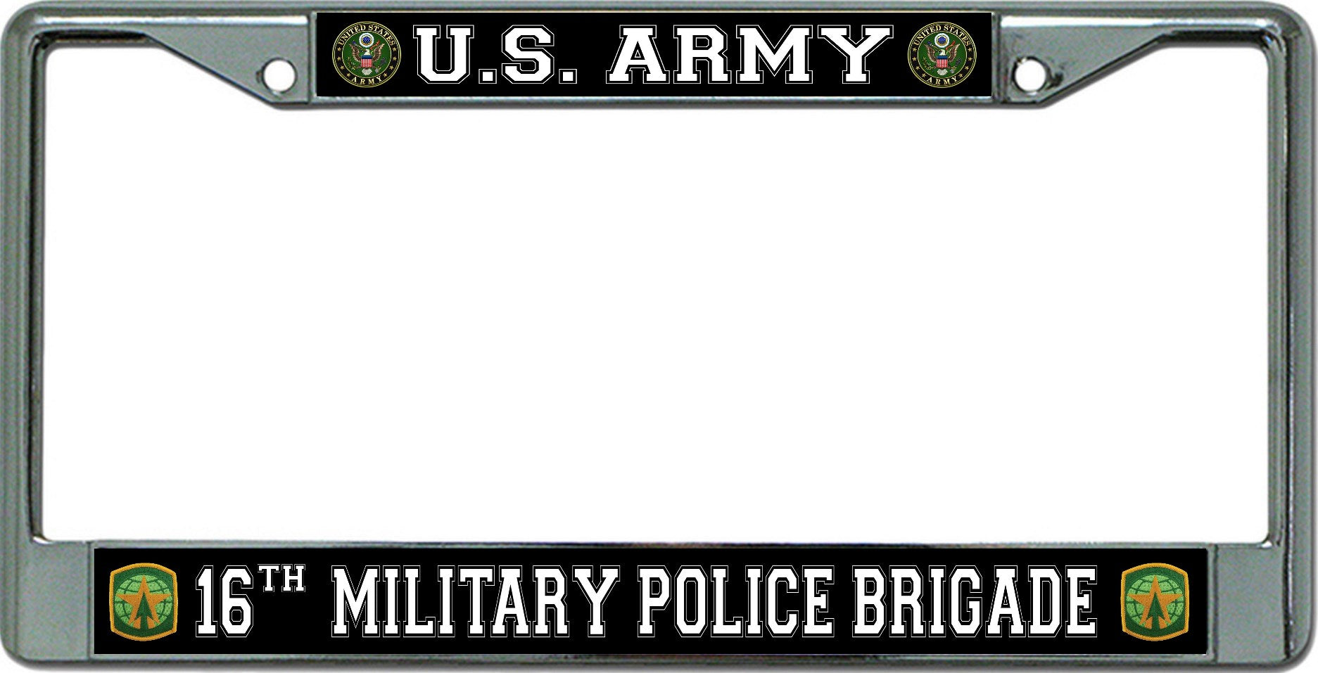 U.S. Army 16th Military Police Brigade Chrome Frame – Auto License ...