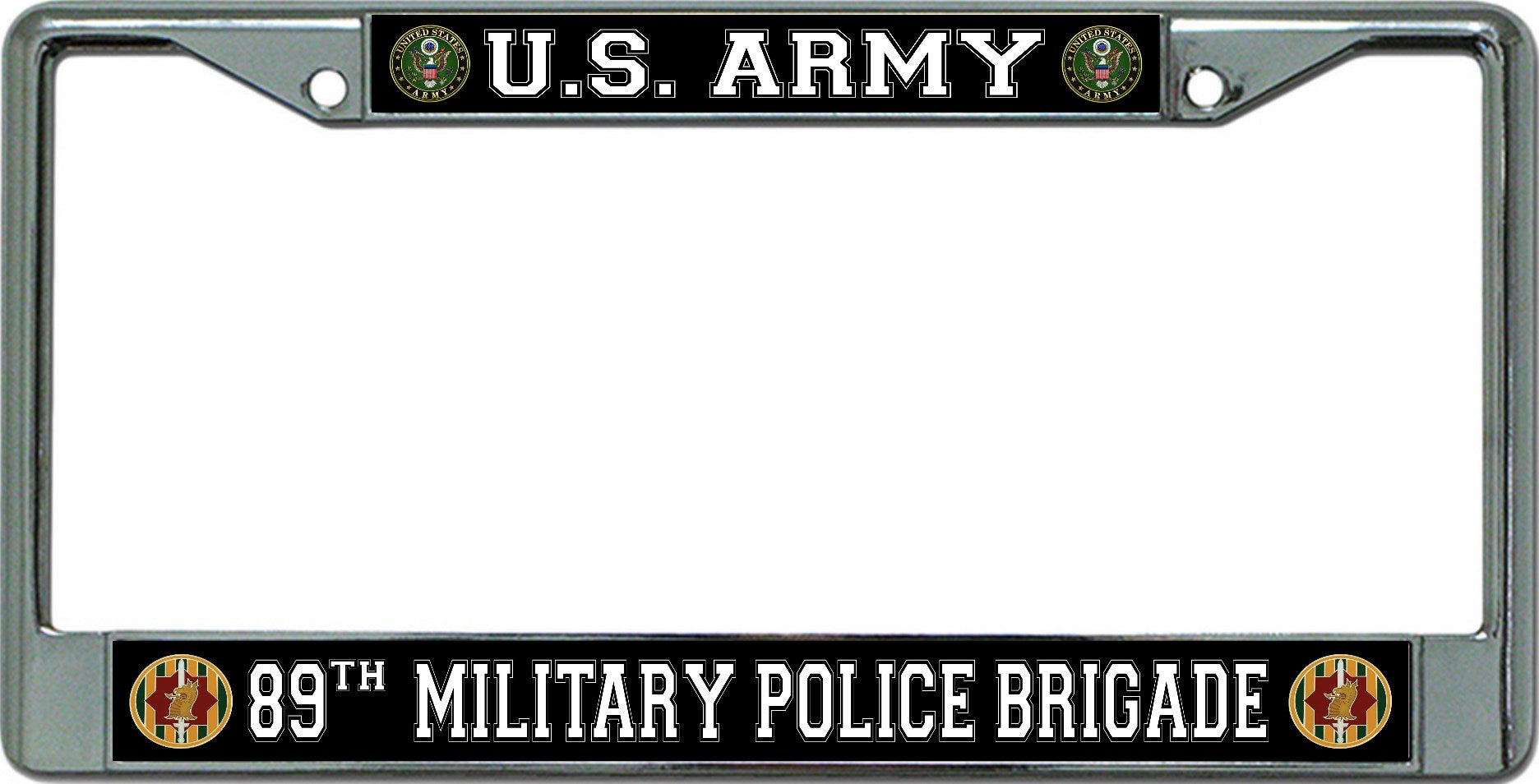 U.S. Army 89th Military Police Brigade Chrome Frame – Auto License ...