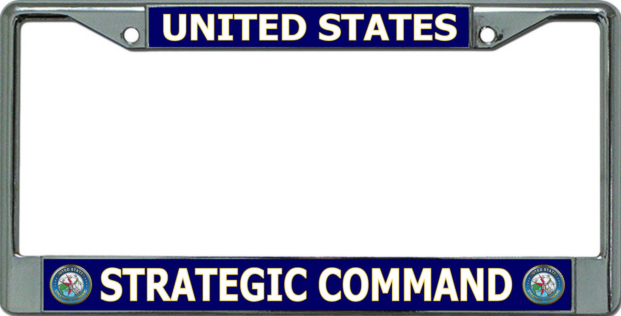 United States Strategic Command Chrome License Plate Frame – Auto ...