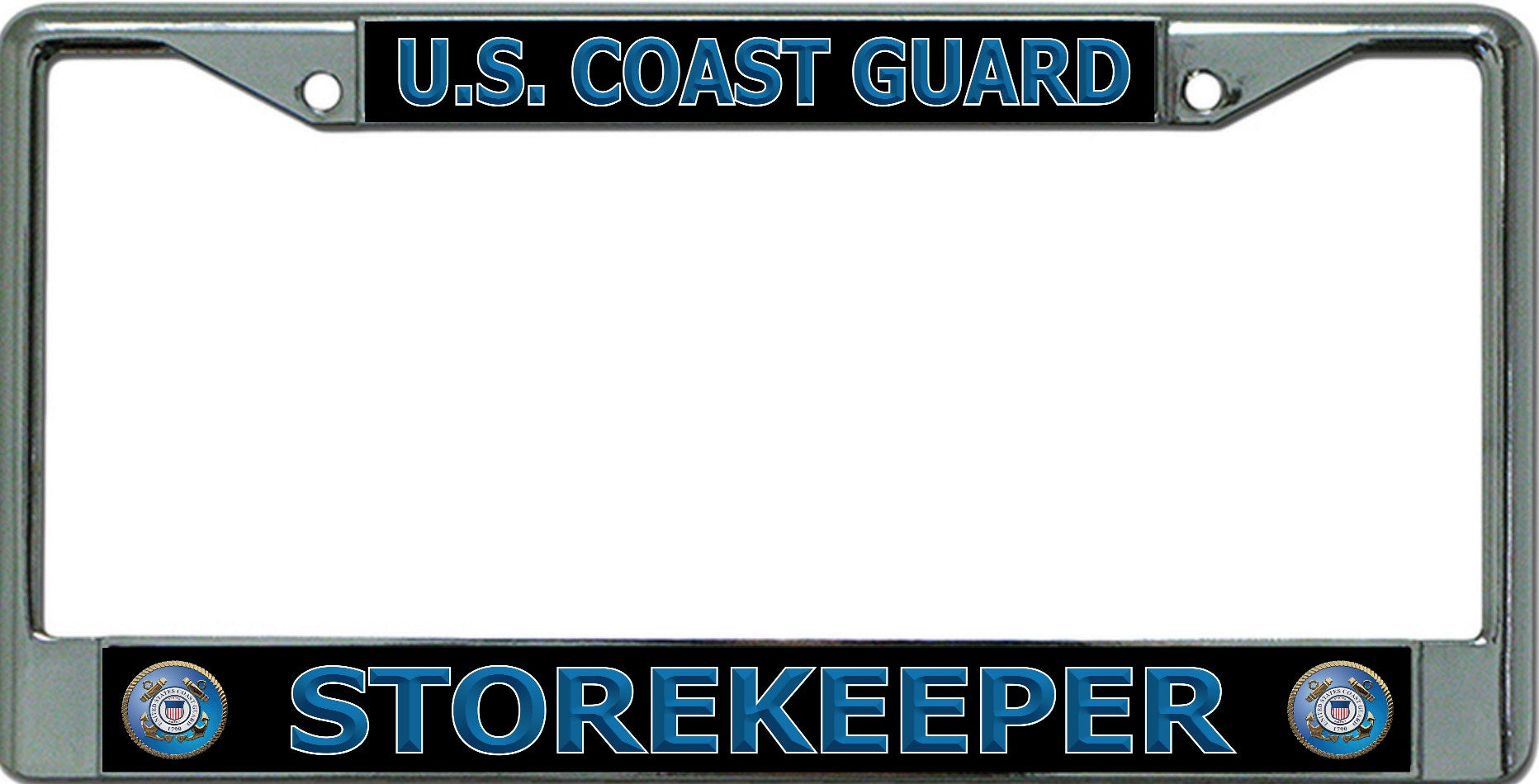 U.S. Coast Guard Storekeeper Chrome License Plate Frame – Auto License ...