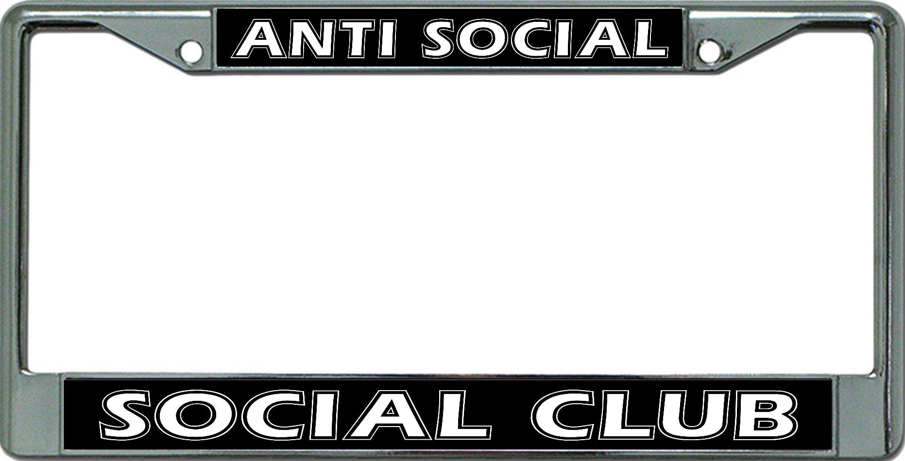 Anti Social Social Club Chrome License Plate Frame – Auto License ...