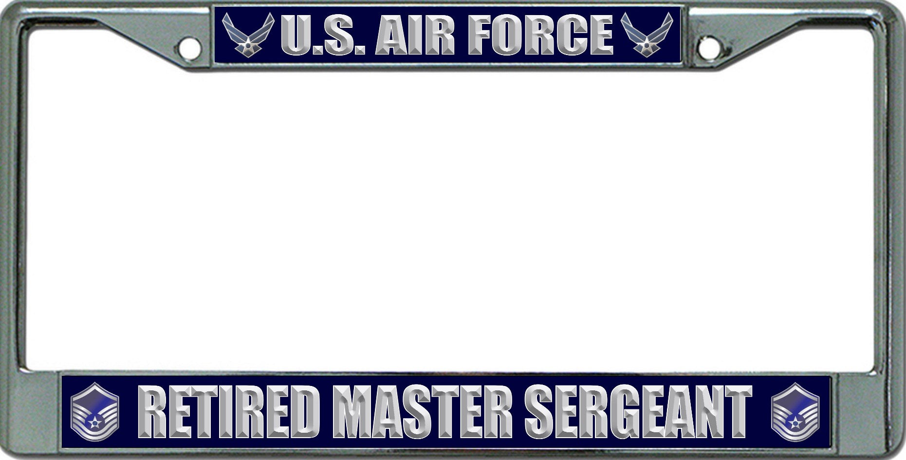 U.S. Air Force Retired Master Sergeant Chrome Frame – Auto License ...