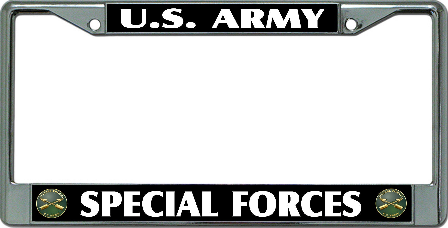 U.S. Army Special Forces Chrome License Plate Frame – Auto License ...