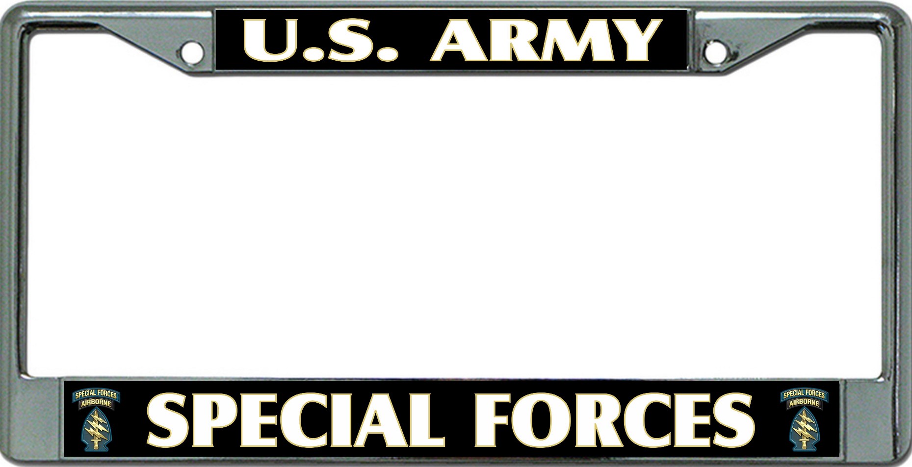 U.S. Army Special Forces #2 Chrome License Plate Frame – Auto License ...