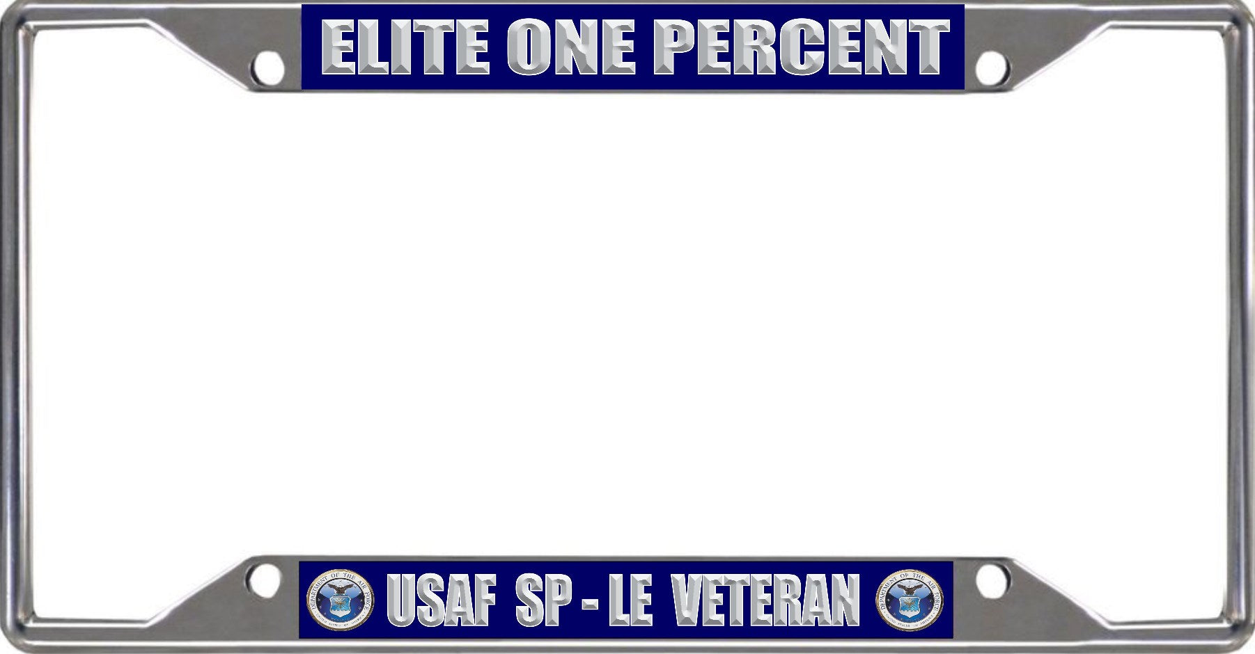 USAF SP-LE Elite Veteran Every State Chrome License Plate Frame – Auto ...