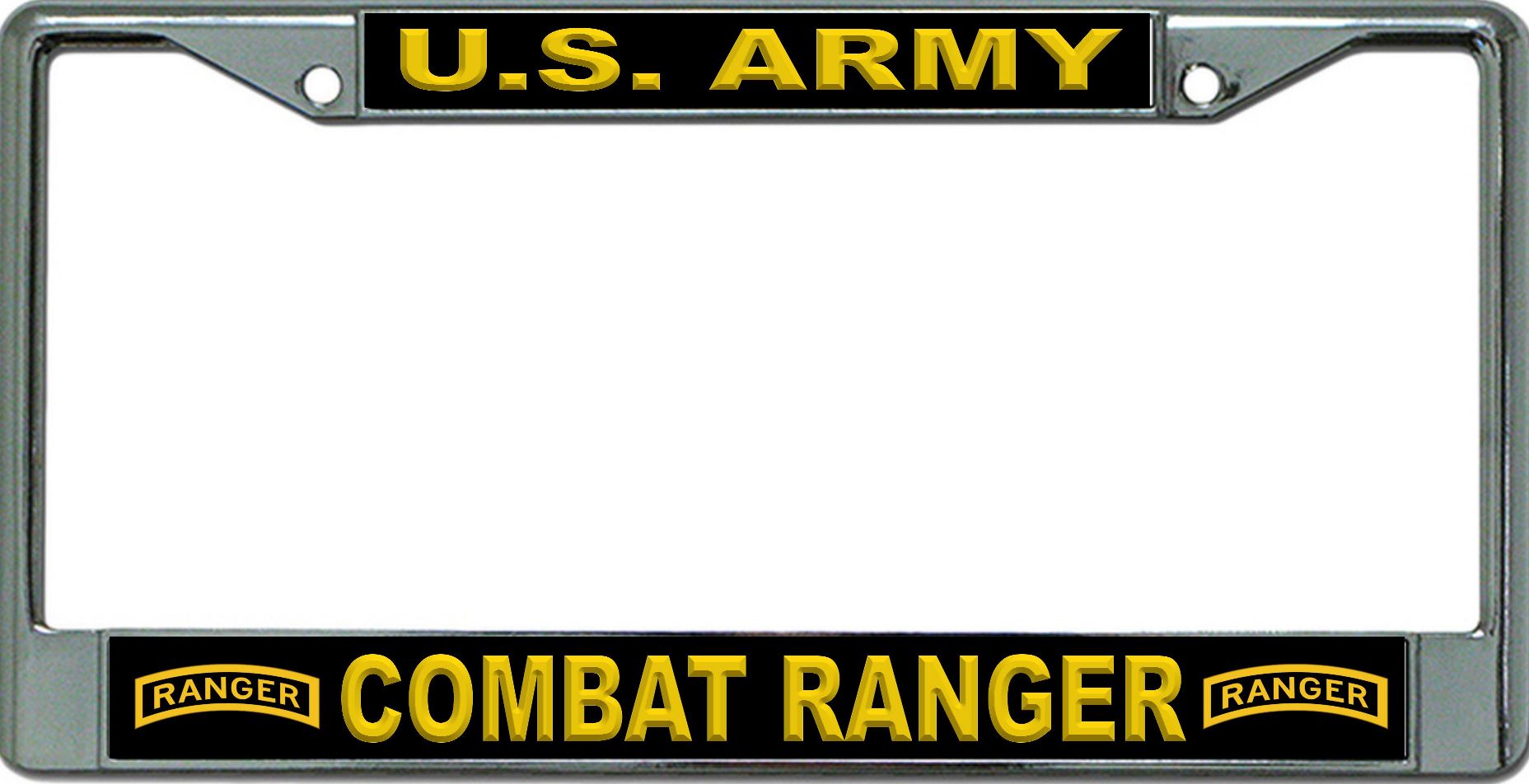 U.S. Army Combat Ranger Chrome License Plate Frame – Auto License ...
