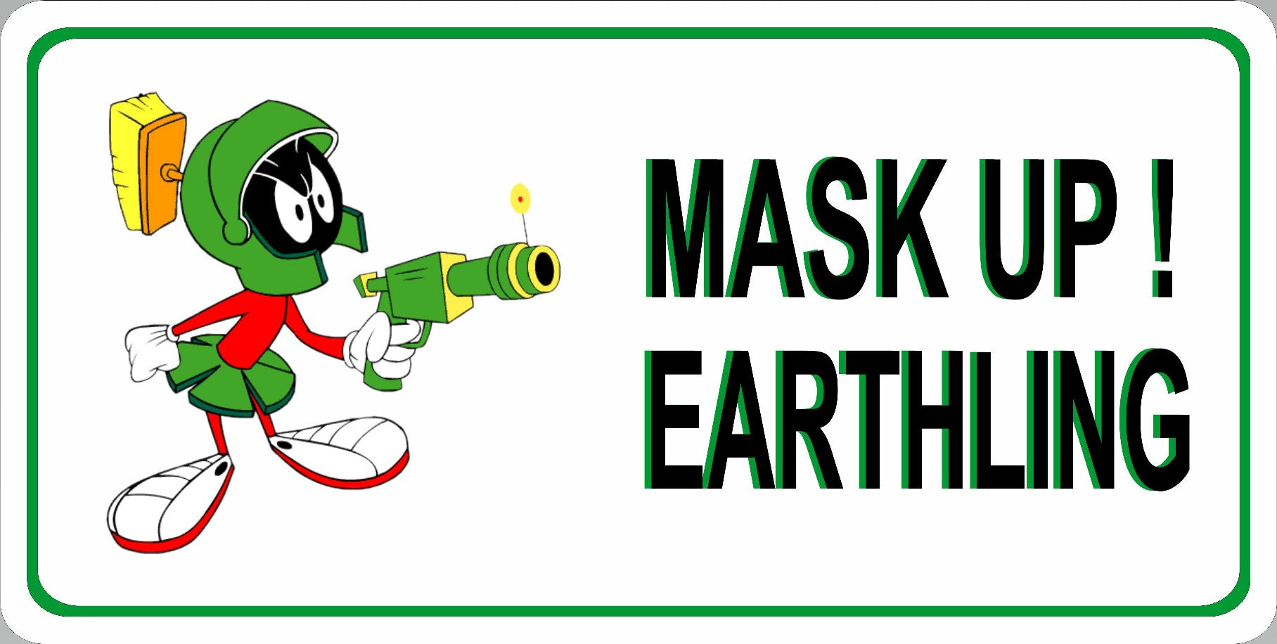 Marvin The Martian Mask Up Earthling Photo License Plate – Auto License ...