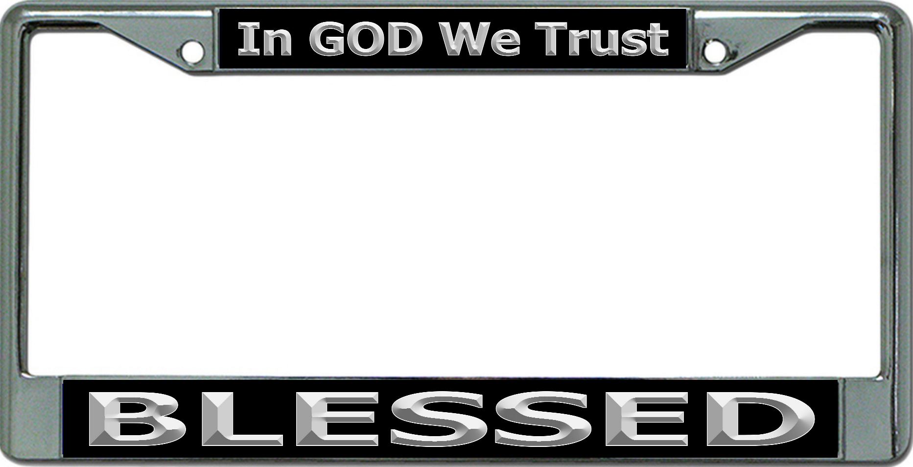 In God We Trust Blessed Chrome License Plate Frame – Auto License ...