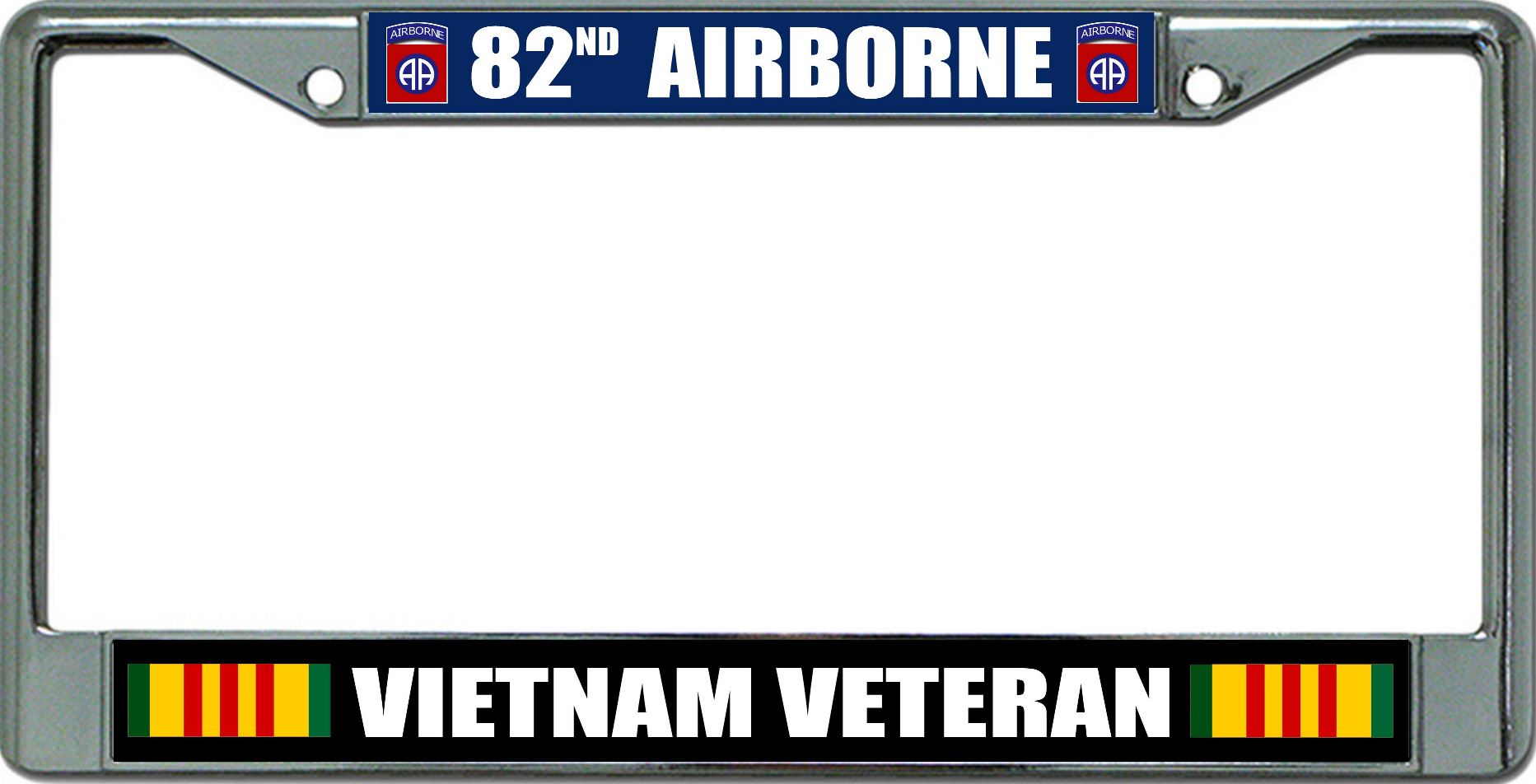 82nd Airborne Vietnam Veteran Chrome License Plate Frame – Auto License ...