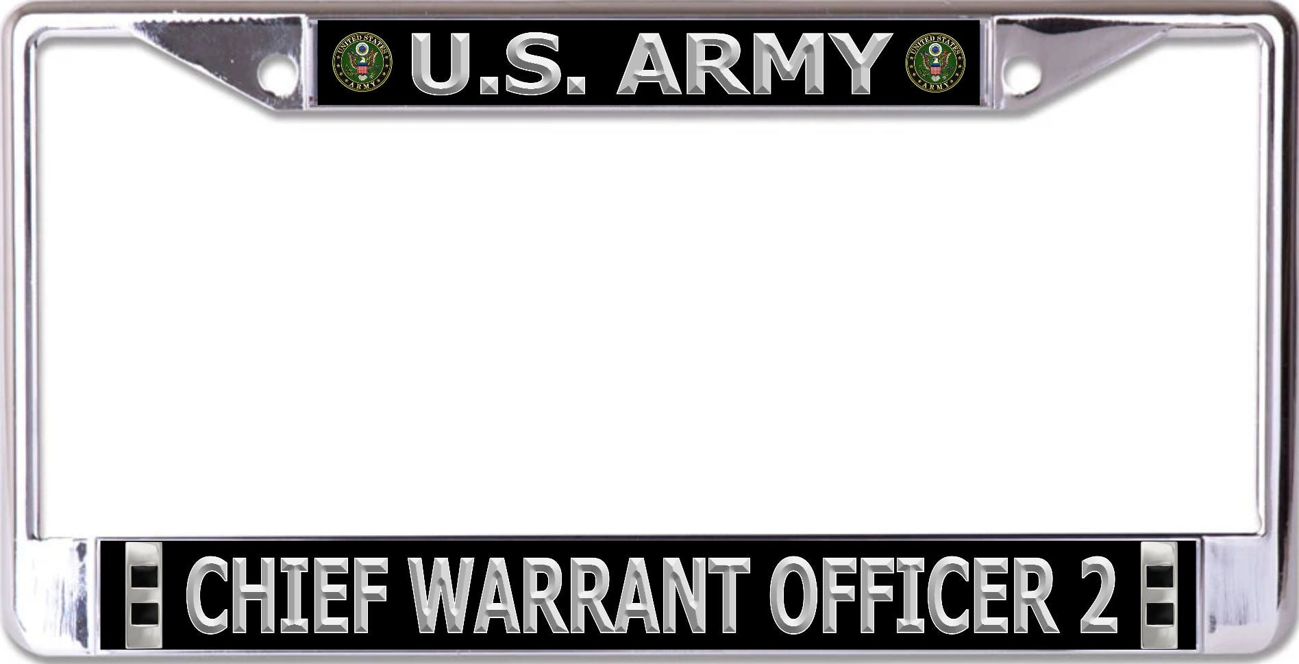 U.S. Army Chief Warrant Officer 2 Chrome License Plate Frame – Auto ...