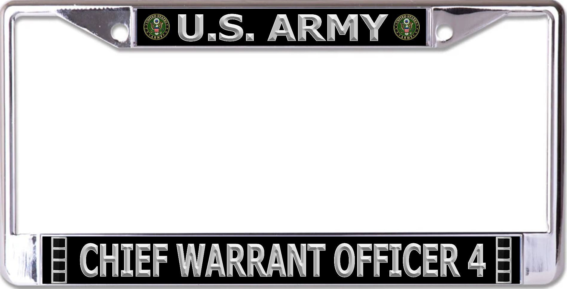 U.S. Army Chief Warrant Officer 4 Chrome License Plate Frame – Auto ...