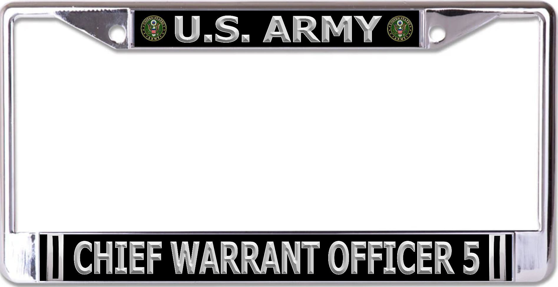 U.S. Army Chief Warrant Officer 5 Chrome License Plate Frame – Auto ...
