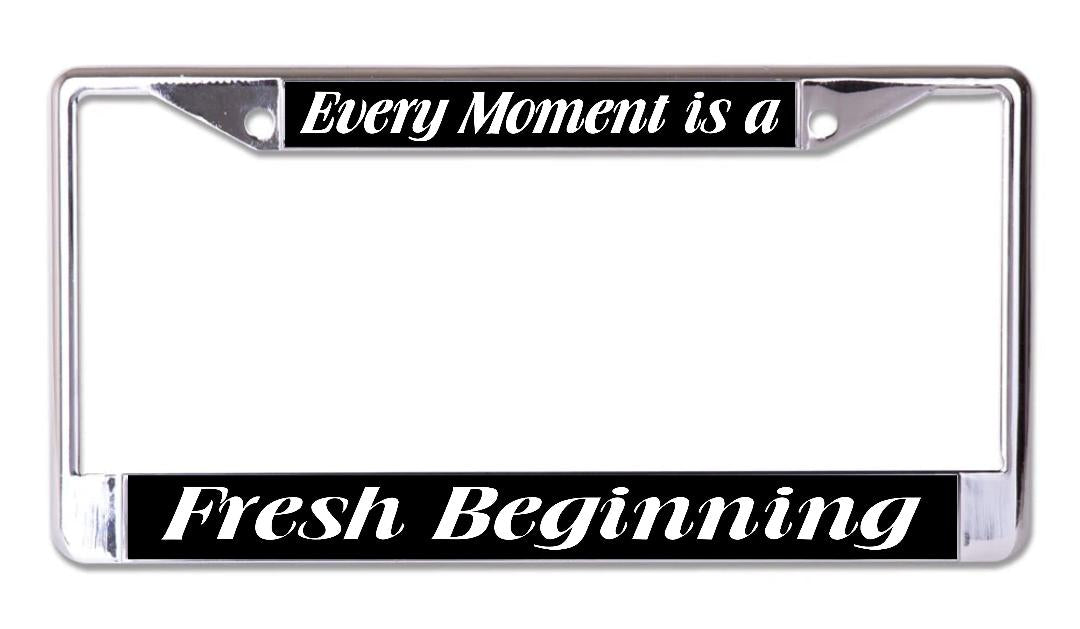 Fresh Beginning Chrome License Plate Frame – Auto License Plates Frames