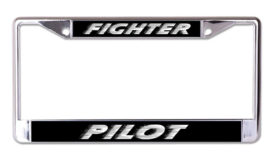 Fighter Pilot Chrome License Plate Frame – Auto License Plates Frames