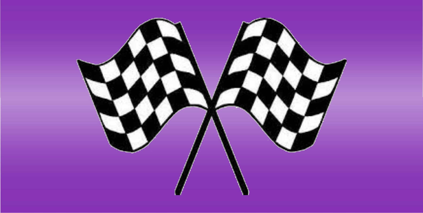 Racing Flags On Purple Centered Photo License Plate – Auto License ...
