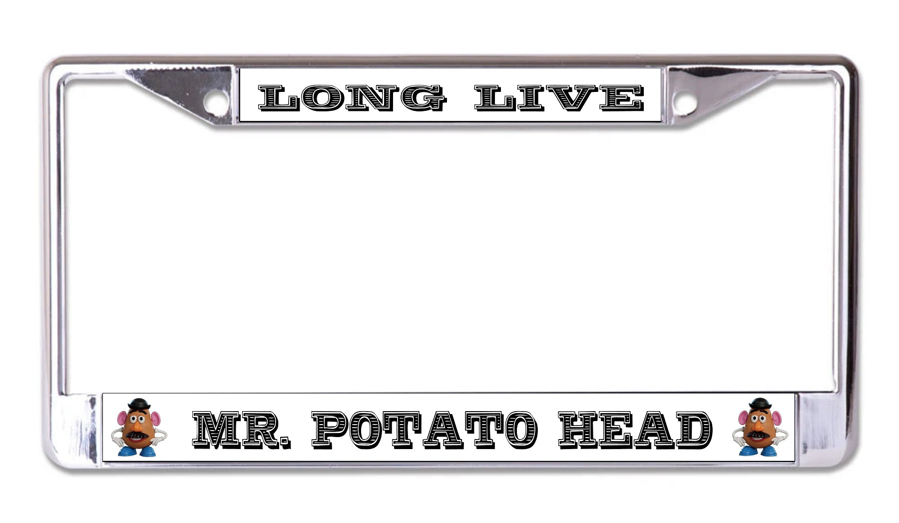 Long Live Mr. Potato Head Chrome License Plate Frame – Auto License ...