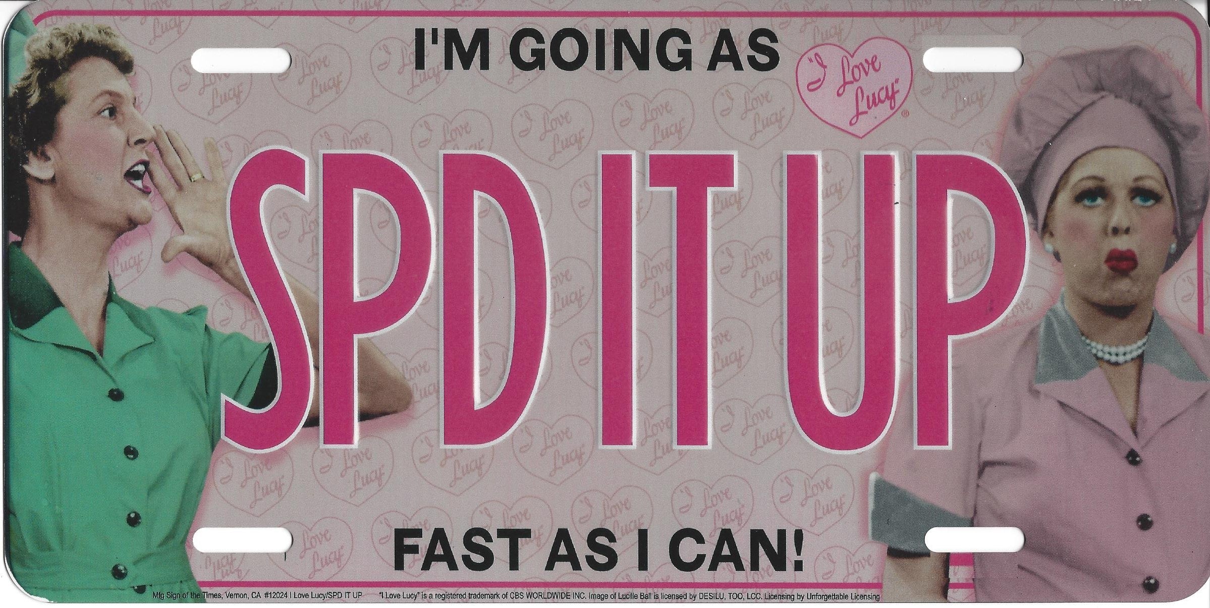 "SPD IT UP" Lucy Photo License Plate – Auto License Plates Frames