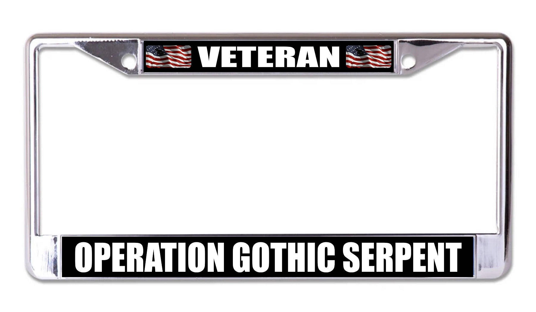 Operation Gothic Serpent Veteran Chrome License Plate Frame – Auto ...