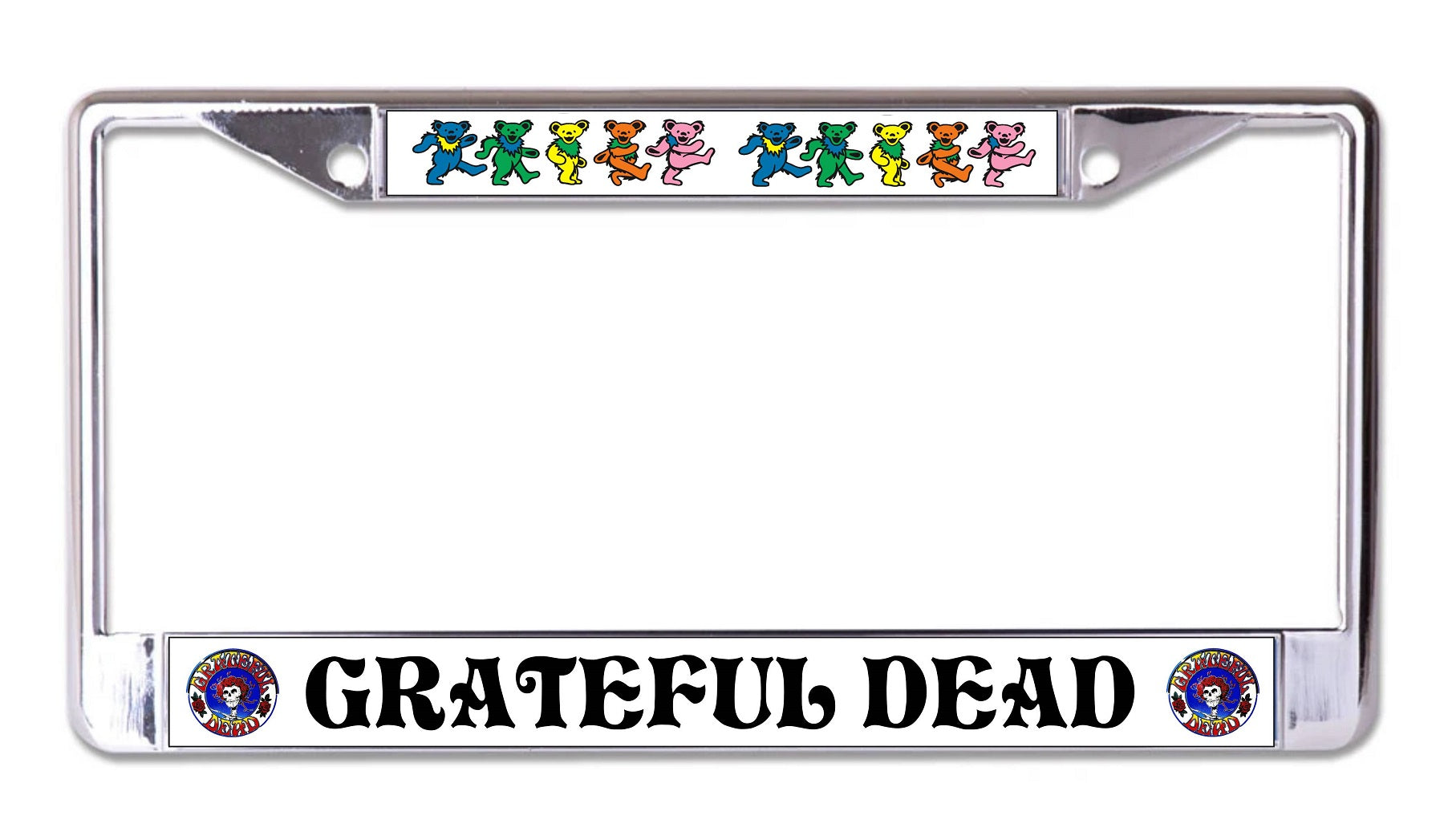 Grateful Dead Dancing Bears Chrome License Plate Frame – Auto License ...