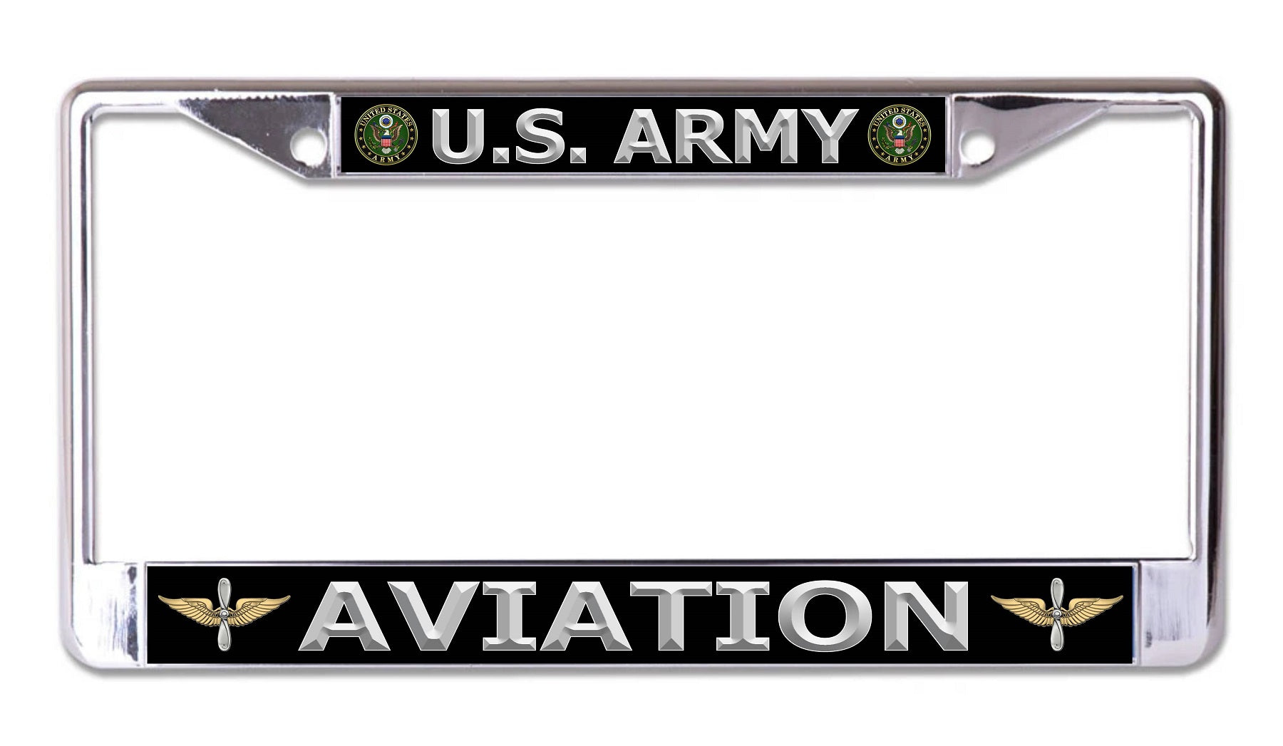 U.S. Army Aviation Chrome License Plate Frame – Auto License Plates Frames