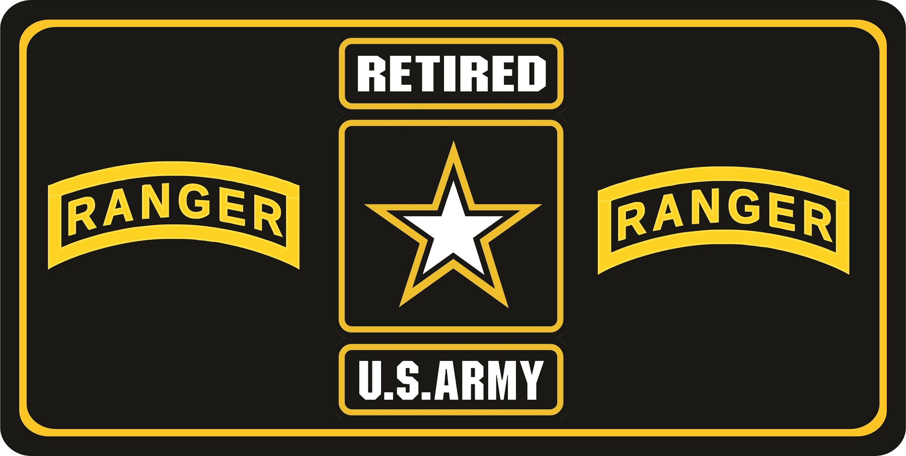 U.S. Army Retired Ranger Photo License Plate – Auto License Plates Frames