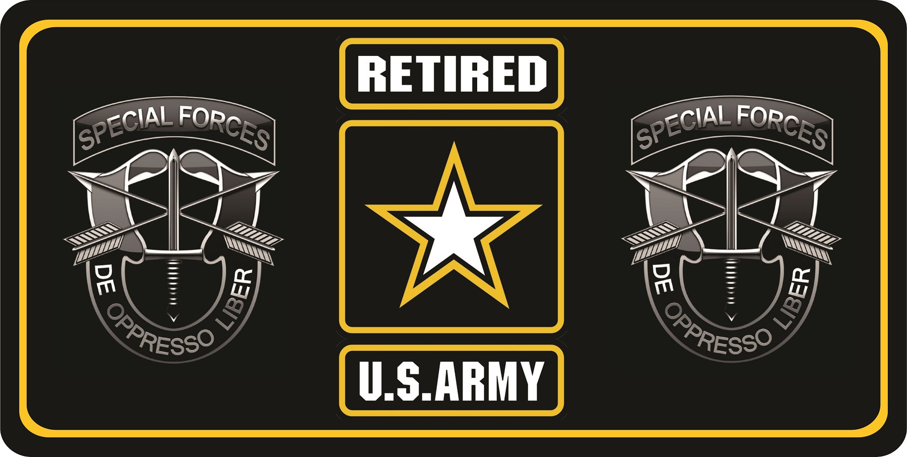 U.S. Army Retired Special Forces #1 Photo License Plate – Auto License ...