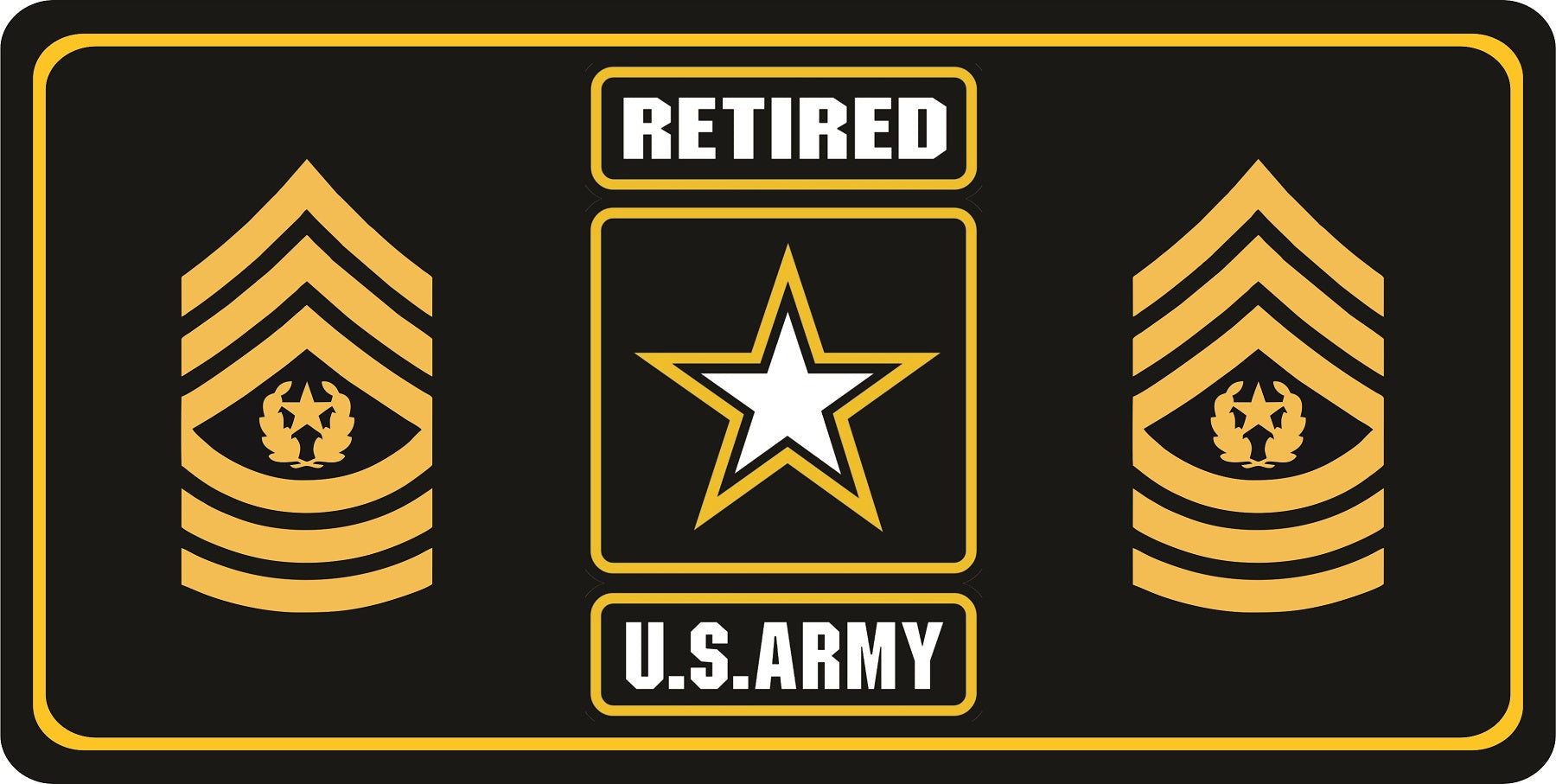 U.S. Army Retired Command Sergeant Major Photo License Plate – Auto ...