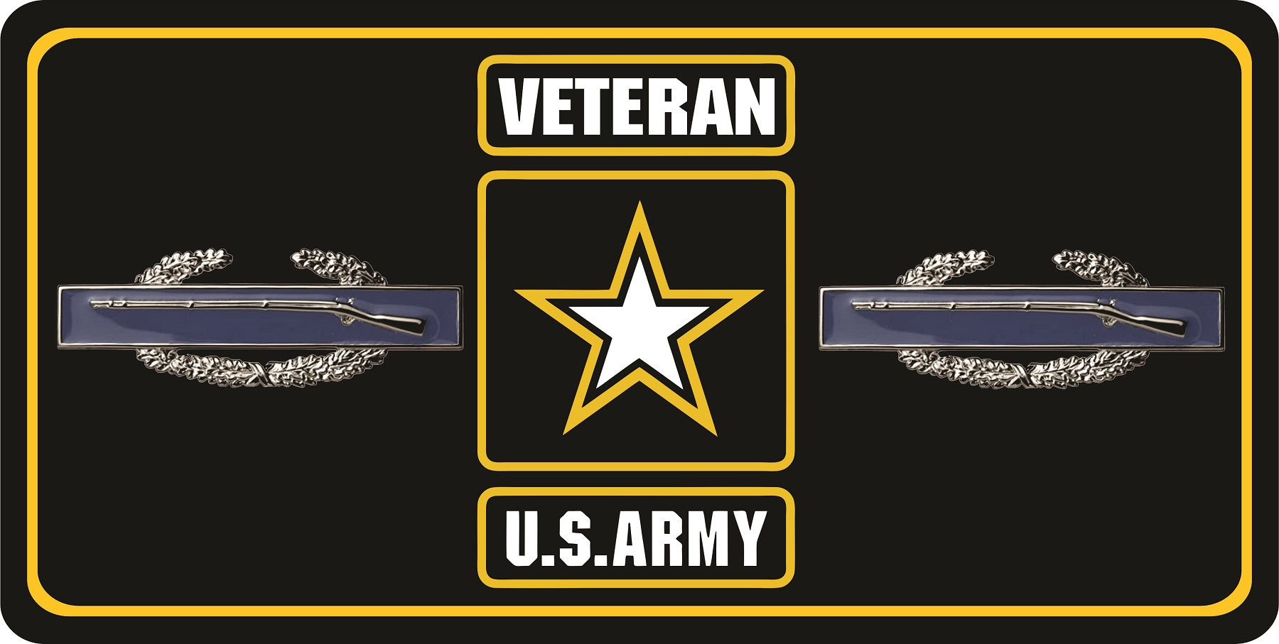 U.S. Army Veteran Combat Infantry Photo License Plate – Auto License ...