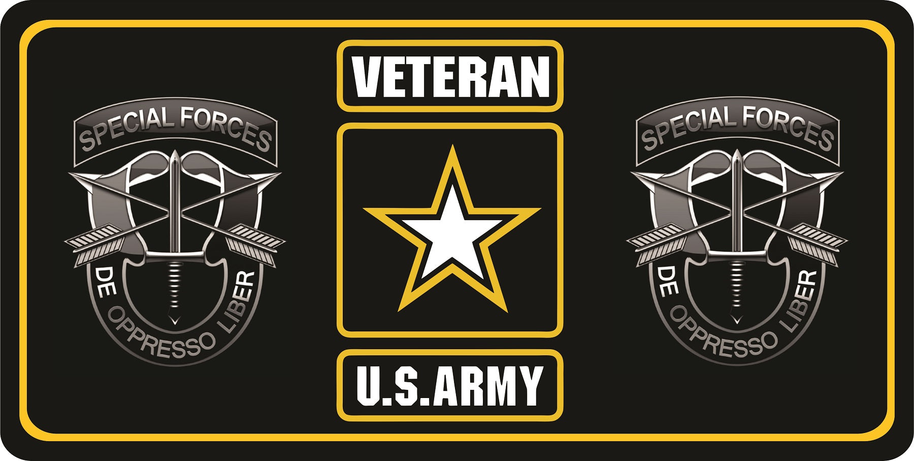 U.S. Army Veteran Special Forces #1 Photo License Plate – Auto License ...