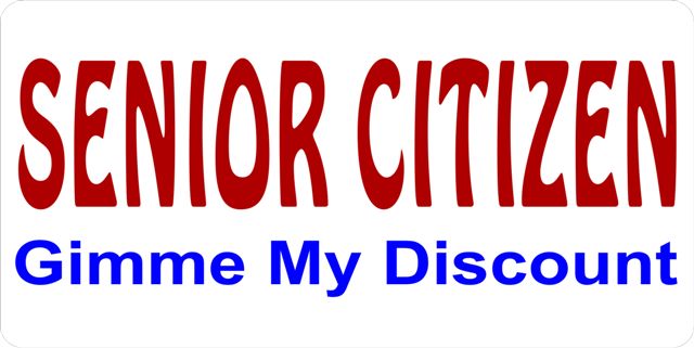 Senior Citizen Gimme My Discount Photo License Plate – Auto License ...