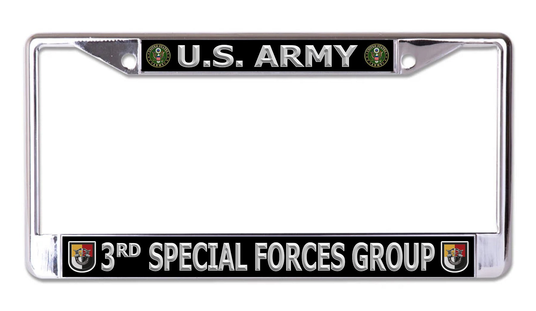 U.S. Army 3rd Special Forces Group Chrome License Plate Frame – Auto ...