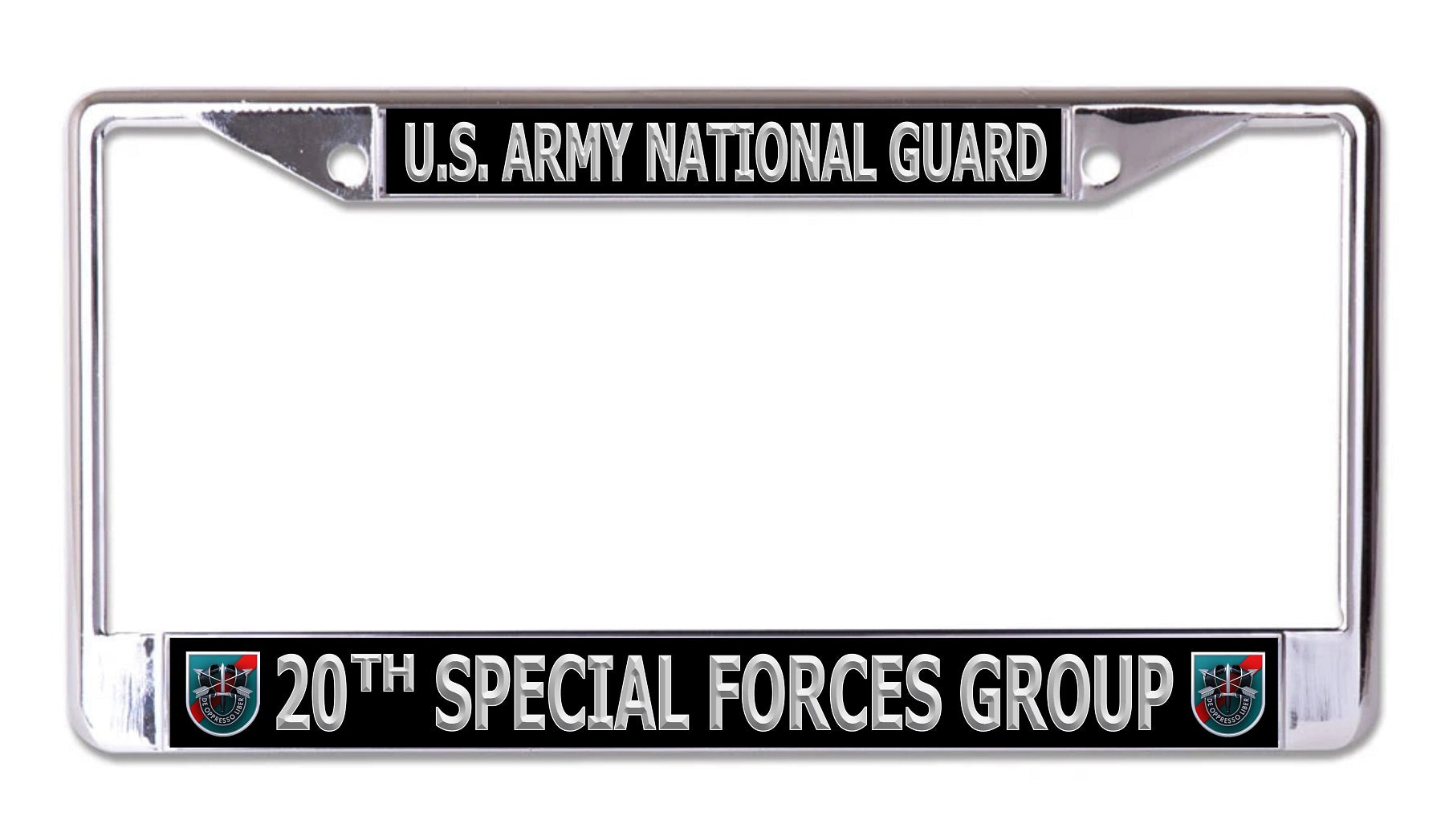 U.S. Army National Guard 20th Special Forces Group Chrome License Plate ...