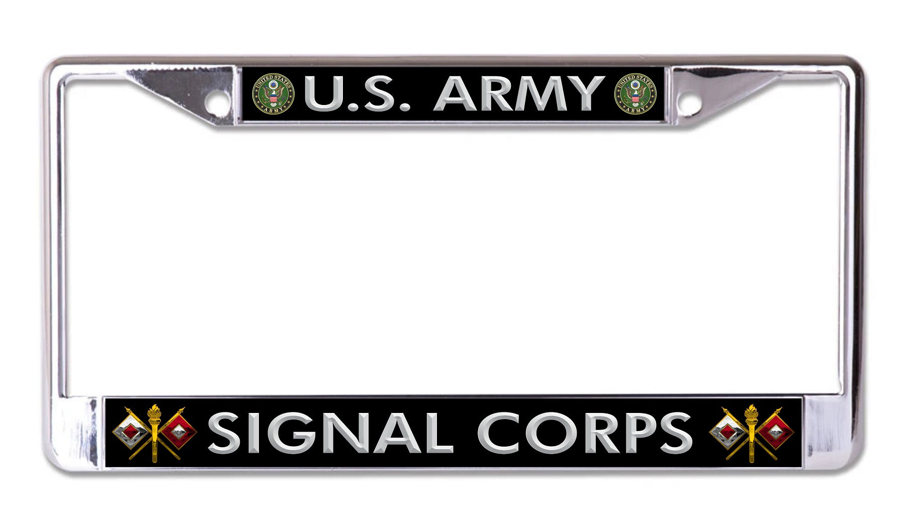 U.S. Army Signal Corps Chrome License Plate Frame – Auto License Plates ...