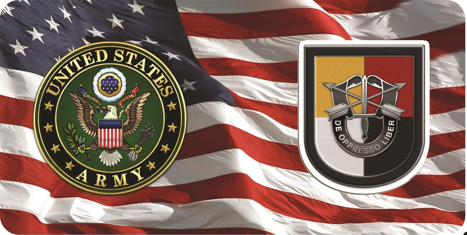 U.S. Army 3rd Special Forces Group On U.S. Flag Photo License Plate ...