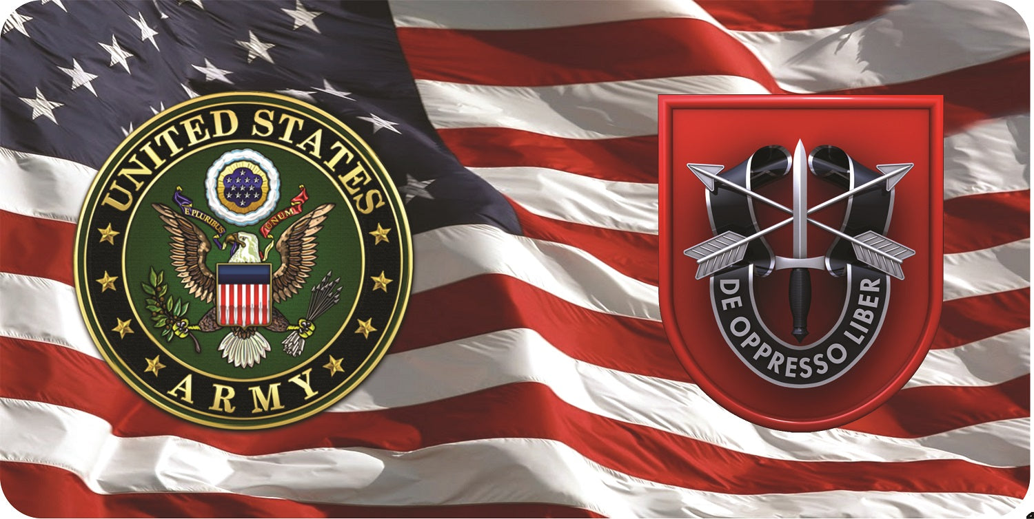 U.S. Army 7th Special Forces Group On U.S. Flag Photo License Plate ...