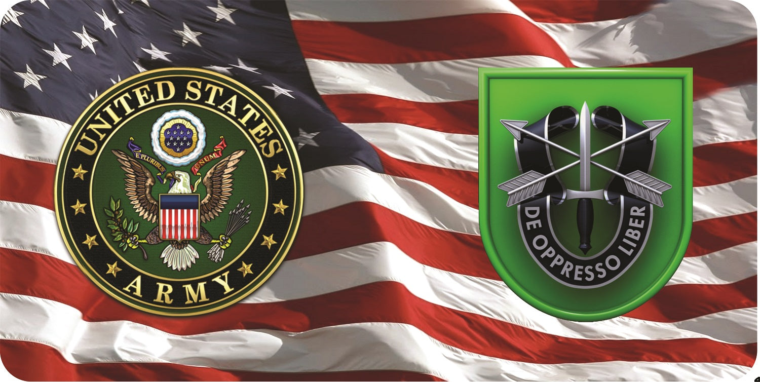 U.S. Army 10th Special Forces Group On U.S. Flag Photo License Plate ...