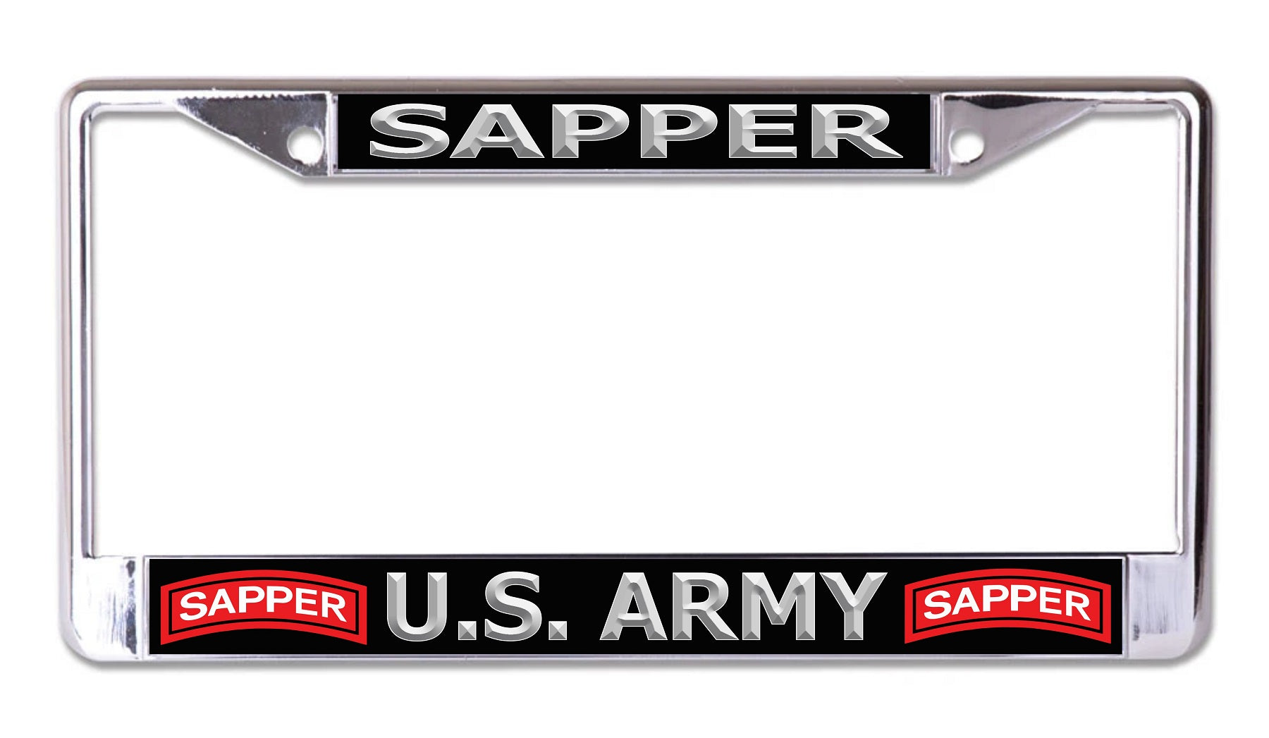 U.S. Army Sapper Chrome License Plate Frame – Auto License Plates Frames