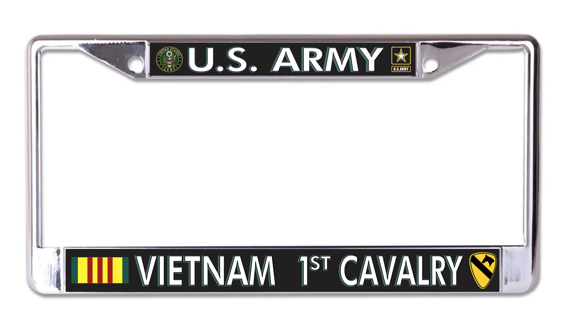 U.S. Army Vietnam 1st Cavalry Chrome License Plate Frame – Auto License ...
