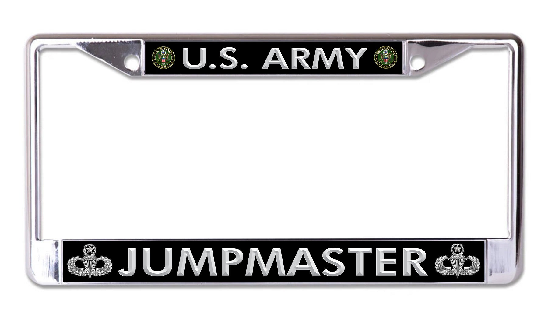 U.S. Army Jumpmaster Chrome License Plate Frame – Auto License Plates ...