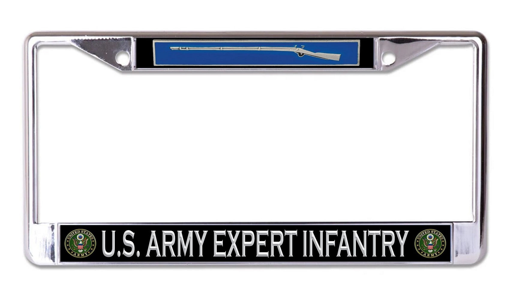 U.S. Army Expert Infantry Chrome License Plate Frame – Auto License ...
