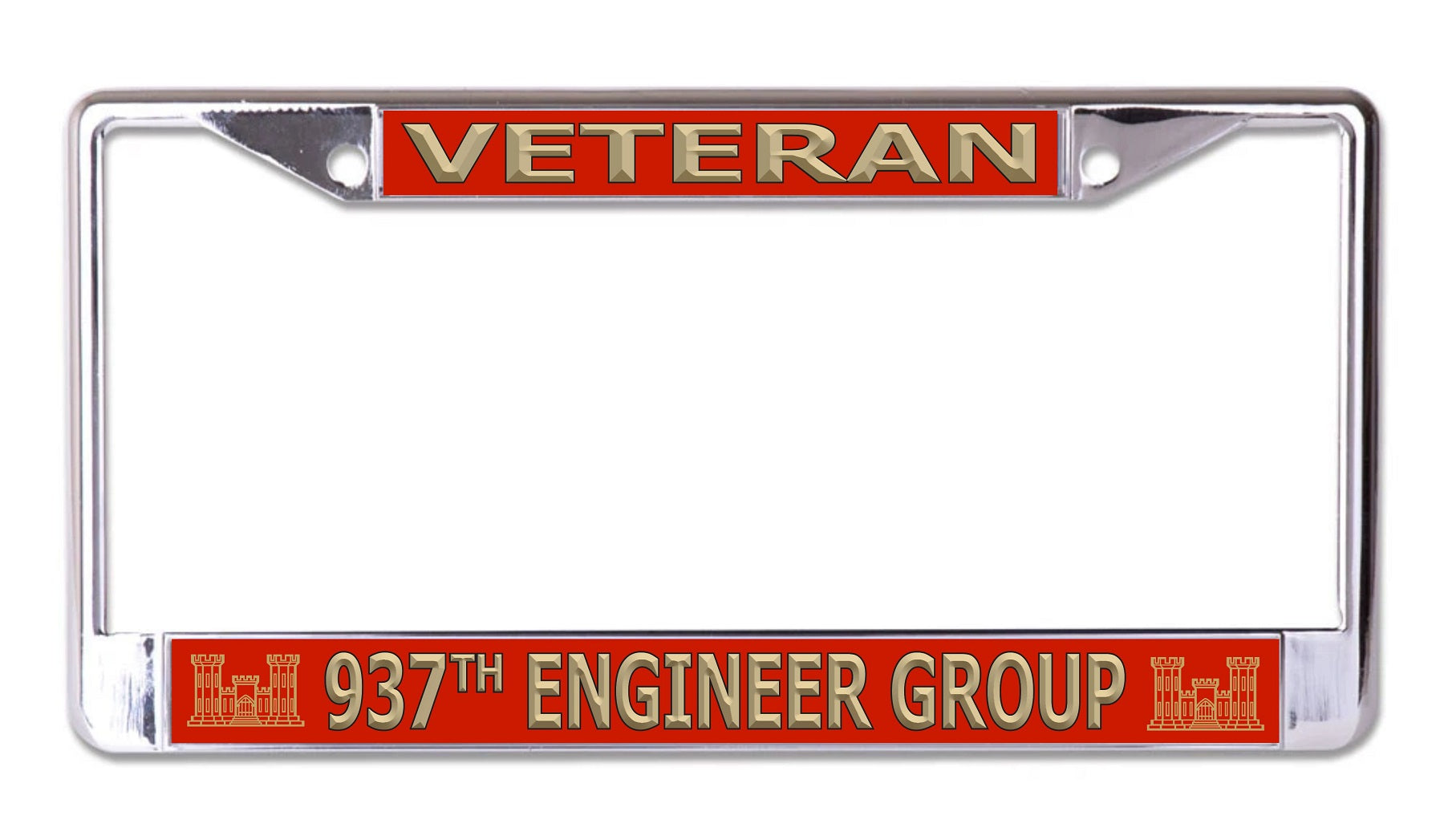 U.S. Army 937th Engineer Veteran Chrome License Plate Frame – Auto ...