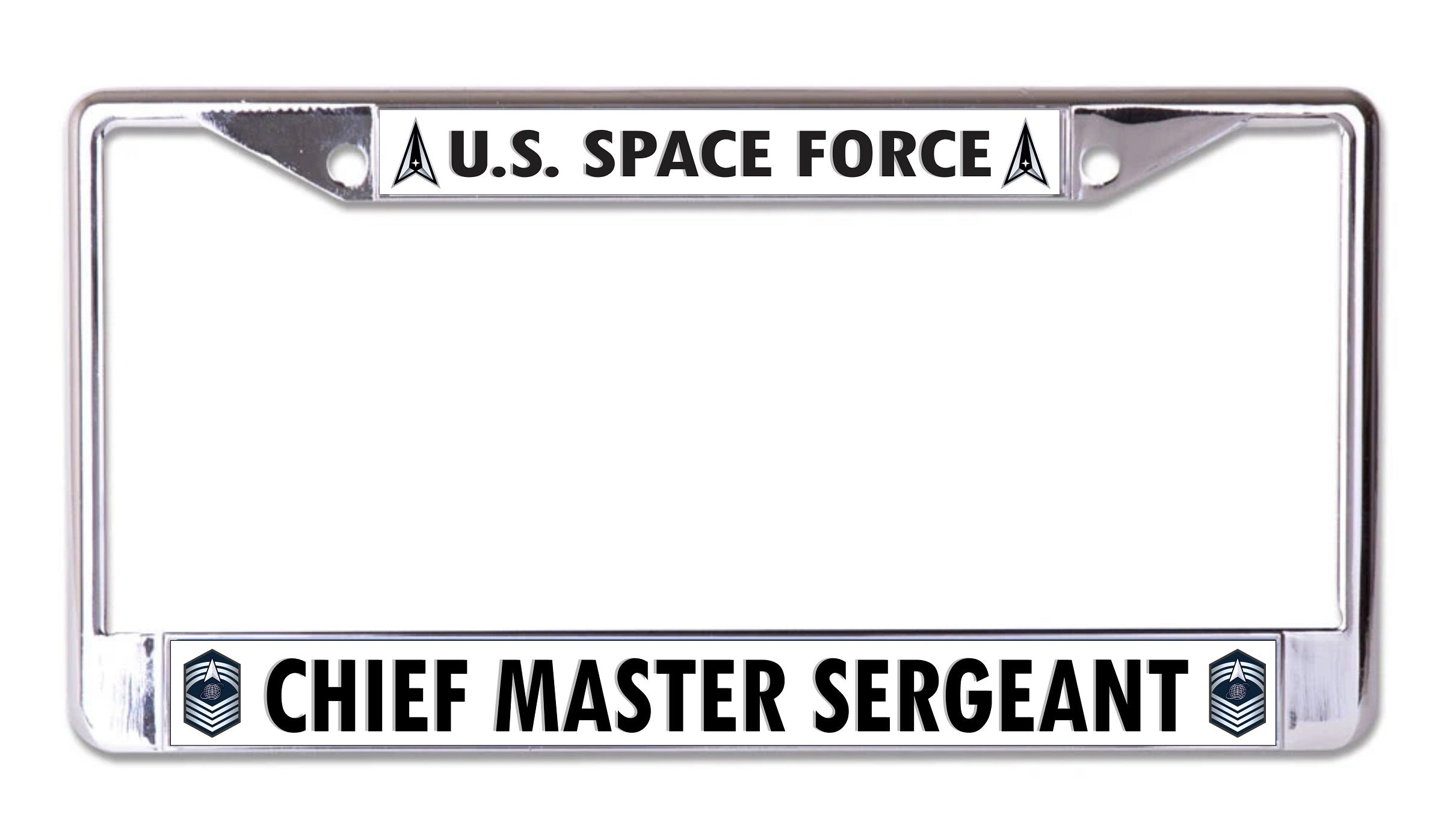 U.S. Space Force Chief Master Sergeant Chrome License Plate Frame ...