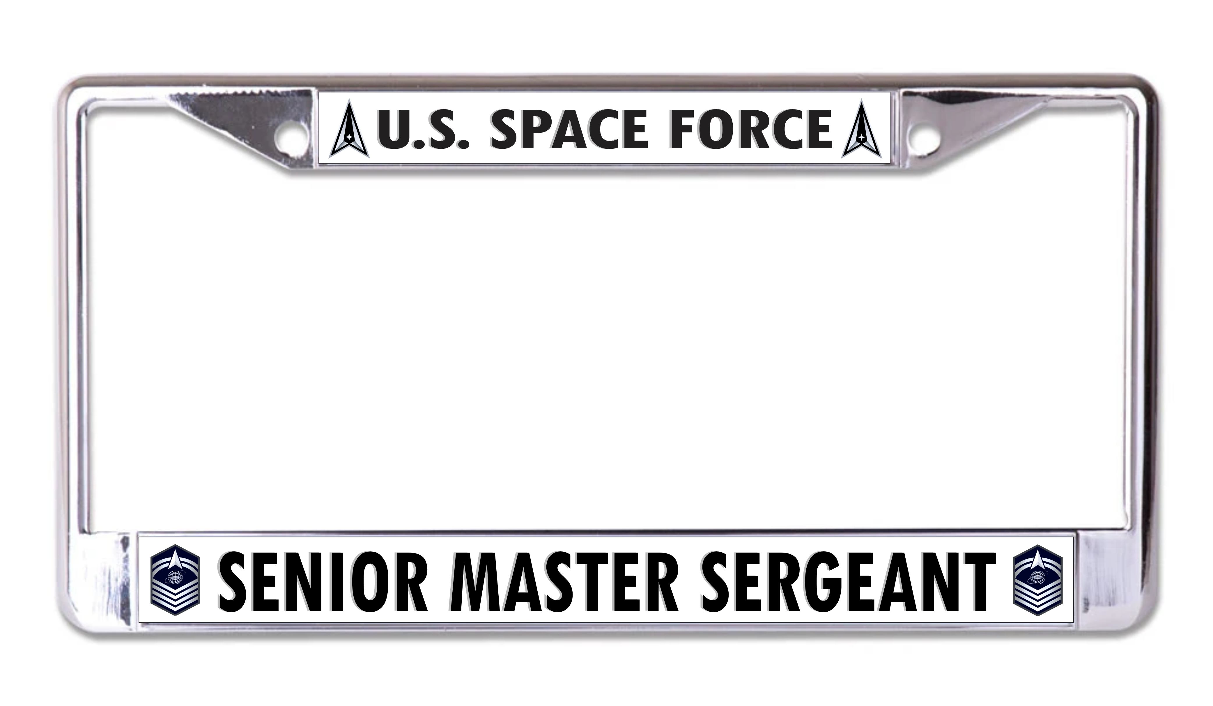 U.S. Space Force Senior Master Sergeant Chrome License Plate Frame ...