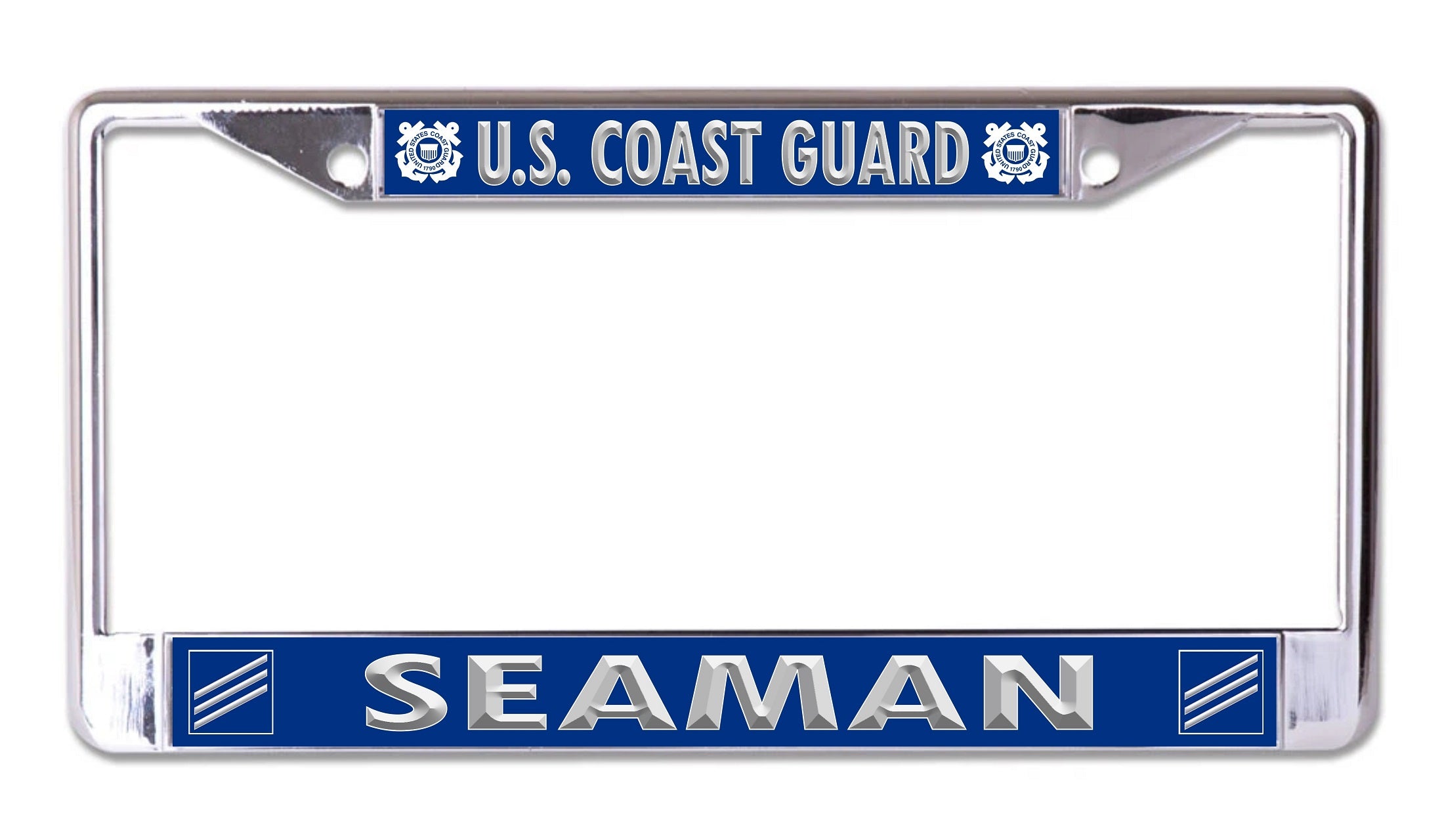 U.S. Coast Guard Seaman Chrome License Plate Frame – Auto License ...