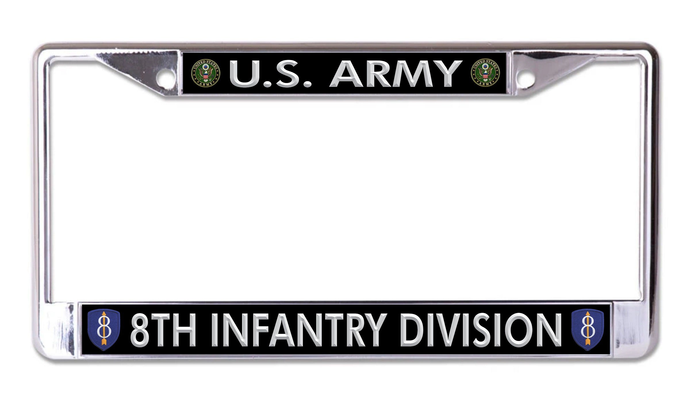 U.S. Army 8th Infantry Division Chrome License Plate Frame – Auto ...