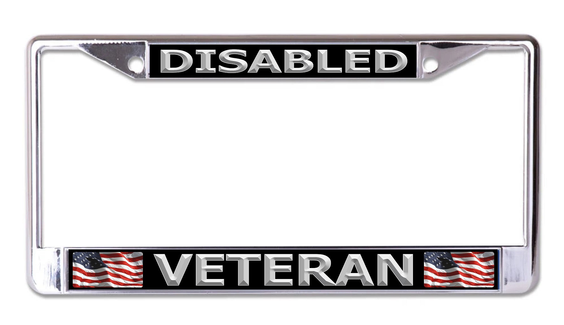 Disabled Veteran #2 Chrome License Plate Frame – Auto License Plates Frames