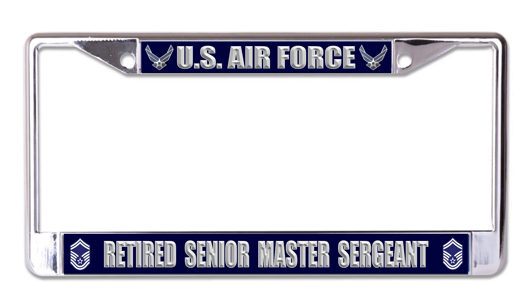 U.S. Air Force Retired Senior Master Sergeant Chrome License Plate ...