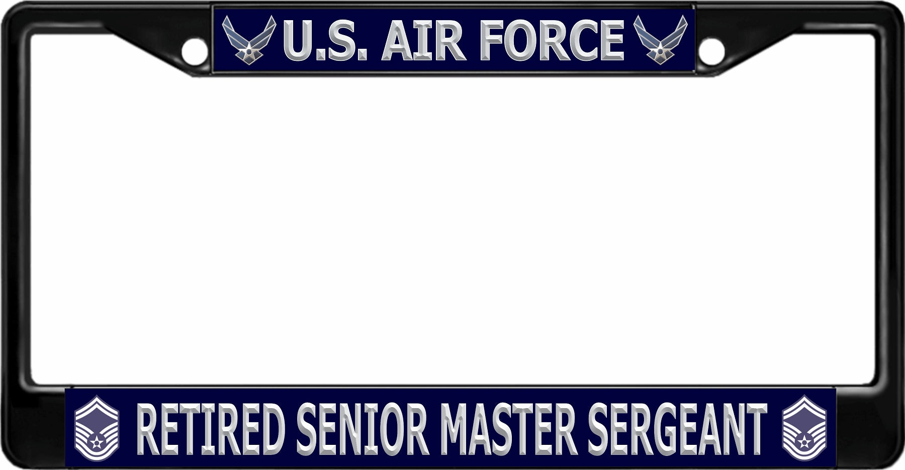 U.S. Air Force Retired Senior Master Sergeant Black License Plate Frame ...